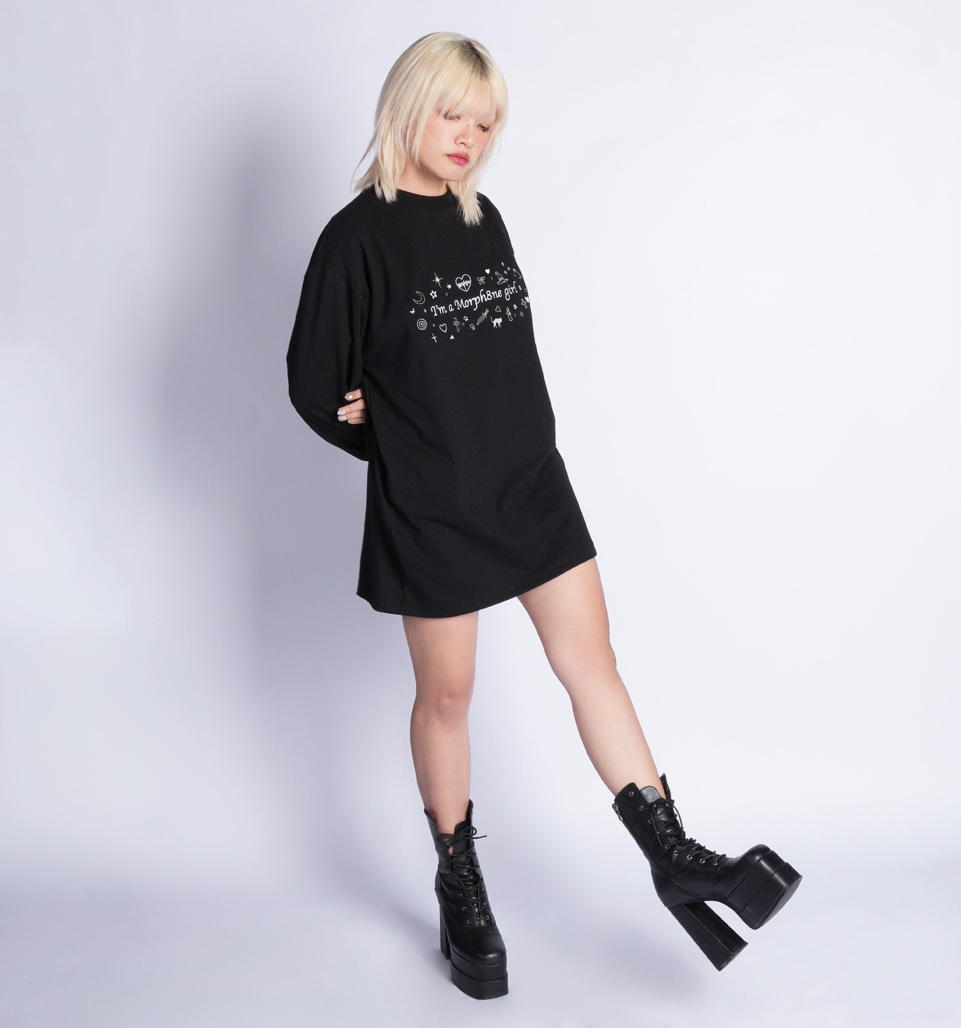 Morph8ne girl sweatshirt(BW)